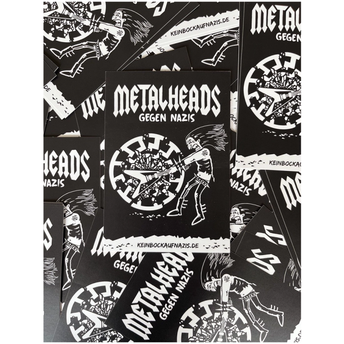KEIN BOCK AUF NAZIS 'Metalheads gegen Nazis' 50er Aufkleber Paket