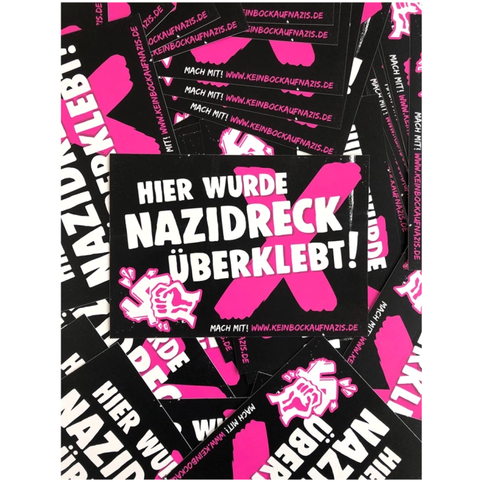 KEIN BOCK AUF NAZIS 'Nazis eine kleben' 50er Aufkleber Paket